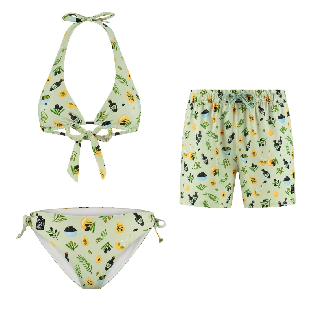 Olijf, Moeder en zoon bikini/zwembroek – Son of a Beach